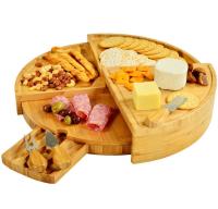 China All-Season Bamboo Serving Tray with Cheese Board and Customized Logo Acceptable Knife Set for sale