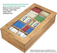China Clear Lid Wooden Tea Box Customized Design 14.5 x 3.5 x 7.9 inches Printing Laser Engrave for sale