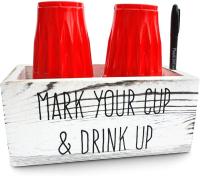 China Double White Pine Solo Disposable Cup Holder for Rustic Party Utensil Dispensing for sale
