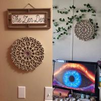China Decorative Handcrafted 6 Layered Colorful Hanging Decoration Boho Wall Art Decor Wooden Mandala for sale