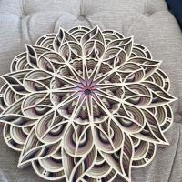 China Decorative Handcrafted 6 Layered Colorful Hanging Decoration Boho Wall Art Decor Wooden Mandala for sale