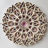 China Decorative Handcrafted 6 Layered Colorful Hanging Decoration Boho Wall Art Decor Wooden Mandala for sale