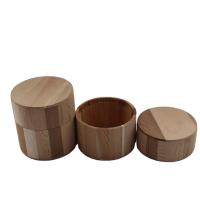 China Polished Handle Customized Logo Acceptable Cedar Wood Candle Jar with Wooden Lid for sale