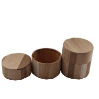 China Polished Handle Customized Logo Acceptable Cedar Wood Candle Jar with Wooden Lid for sale