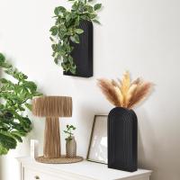 China Stain Finished Wood Wall Decor Hanging Planter for Indoor Plants and Dried Flowers for sale