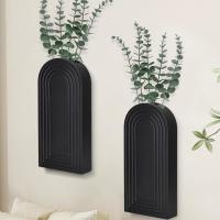 China Stain Finished Wood Wall Decor Hanging Planter for Indoor Plants and Dried Flowers for sale