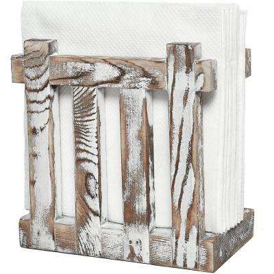 China Rustic Style Wood Napkin Holders for Table Restaurants Gifts Custom Burned All-Season for sale
