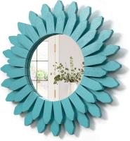 China Decorative Wall Mirror in White or Your Color 12 Inch Rustic Wood Sunburst Boho Style for sale