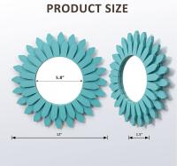 China Decorative Wall Mirror in White or Your Color 12 Inch Rustic Wood Sunburst Boho Style for sale