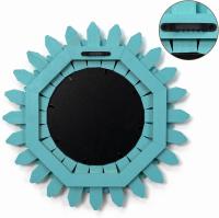 China Decorative Wall Mirror in White or Your Color 12 Inch Rustic Wood Sunburst Boho Style for sale