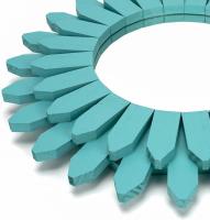 China Decorative Wall Mirror in White or Your Color 12 Inch Rustic Wood Sunburst Boho Style for sale