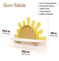 China Eco-friendly Sunshine Wall-Mounted Activity Table and Chair Set for Toddler Furniture for sale