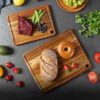 China Commercial Buyers Modern Acacia Wood Kitchen Cheese Chopping Board with Juice Groove for sale