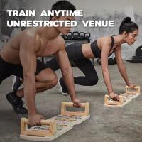 China Custom Size Wooden Foldable Push Up Handles for Professional Strength Training for sale