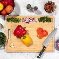 China Multi-Functional Bamboo Cutting Board with 3 Compartments and Juice Grooves 43*32*1.8cm for sale