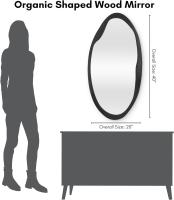 China Christmas Organic Shaped Wood Mirror in Black for Bathroom Living Room Entryway Bedroom for sale
