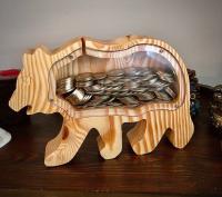 China Child Gift Wooden Animal Piggy Bank Personalized and Varnished Christmas Surprise for sale