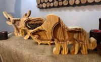 China Child Gift Wooden Animal Piggy Bank Personalized and Varnished Christmas Surprise for sale