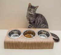 China Bowl Feeder Type Cups Pails Triple Bowl Pet Feeding Stand with Raised Modern Feeder for sale