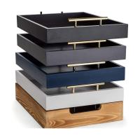 China OEM ODM Accepted Walnut or Custom Wood Serving Tray with Handles for sale
