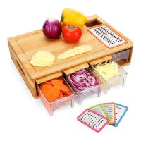China OEM ODM Accepted Classic Rectangle BAMBOO Cutting Board with Juice Groove Containers for sale