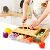 China OEM ODM Accepted Classic Rectangle BAMBOO Cutting Board with Juice Groove Containers for sale