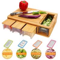 China OEM ODM Accepted Classic Rectangle BAMBOO Cutting Board with Juice Groove Containers for sale