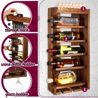 China Modern and Chic Wine Display Storage Rack with Bottle Stemware Glass Holder for sale