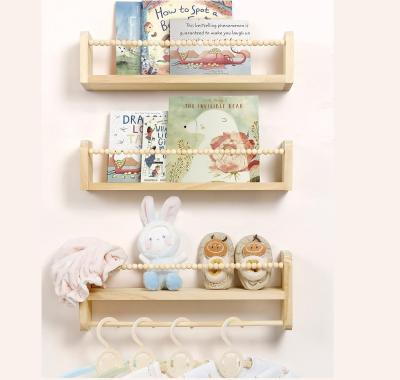 China Household Functional Design Kids Wood Hanging Shelf for Children's Room Decoration for sale