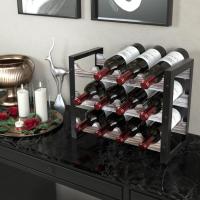 China Functional Design Multifunctional Wooden Wine Rack Countertop for Liquor Bottles for sale
