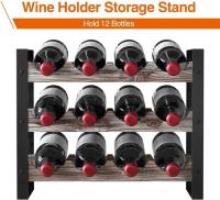 China Functional Design Multifunctional Wooden Wine Rack Countertop for Liquor Bottles for sale