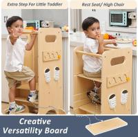 China Seasonal Wooden Learning Tower for Kids Foldable Kitchen Helper and Observation Tower for sale