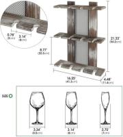 China Wooden Wall Mounted Glassware Holder Rack for 12 Wine Glasses Non-folding Display for sale