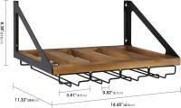 China Non-folding Rack Rustic Wood Wall Mount Wine Rack with 4 Metal Wire Glass Holder Custom Design for sale