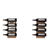 China Wall Mounted Wooden Wine Rack for Wall Display Black Brackets Custom 8 Bottle Storage for sale