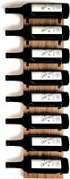 China Wall Mounted Wooden Wine Rack for Wall Display Black Brackets Custom 8 Bottle Storage for sale