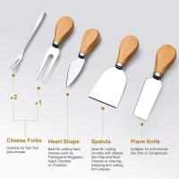 China Stainless Steel Cheese Knives Bamboo Cheese Board Set for Charcuterie and Serving for sale