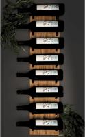 China Wall Mounted Wooden Wine Rack for Wall Display Black Brackets Custom 8 Bottle Storage for sale
