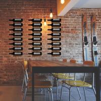 China Wall Mounted Wooden Wine Rack for Wall Display Black Brackets Custom 8 Bottle Storage for sale