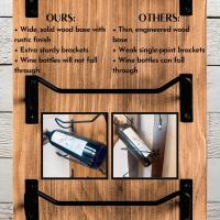 China Wall Mounted Wooden Wine Rack for Wall Display Black Brackets Custom 8 Bottle Storage for sale