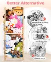 China Living Room Wooden Stuffed Animal Cage Extra Large Toy Cage for Kids Nursery Play Room Storage for sale