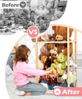 China Living Room Wooden Stuffed Animal Cage Extra Large Toy Cage for Kids Nursery Play Room Storage for sale
