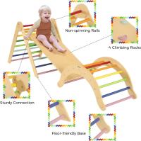 China Kids Learning Toy Wooden Triangle Set with Ramp Arch Custom Size Toddler Climbing Toys for sale