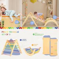 China Kids Learning Toy Wooden Triangle Set with Ramp Arch Custom Size Toddler Climbing Toys for sale