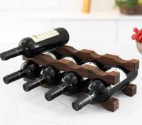 China Tabletop Wine Bottle Rack Wooden Wine Display Shelf for Space-Saving Organization for sale