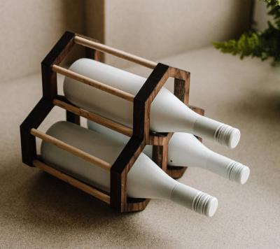 China Function-Save Space 202404 Wooden Honeycomb Wine Holder Standing Wine Bottle Rack for sale