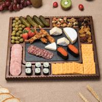 China Serve Your Cheese in Style with Our Double-Sided Slate and Stainless Steel Cutlery Set for sale