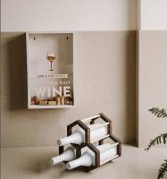 China Function-Save Space 202404 Wooden Honeycomb Wine Holder Standing Wine Bottle Rack for sale
