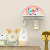 China Floating Shelf and Hooks Multifunctional Kids Coat Rack for Girls Bedroom Decoration for sale