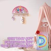 China Floating Shelf and Hooks Multifunctional Kids Coat Rack for Girls Bedroom Decoration for sale